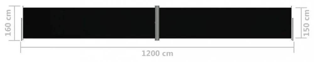 Zatahovací boční markýza 160x1200 cm Dekorhome Červená