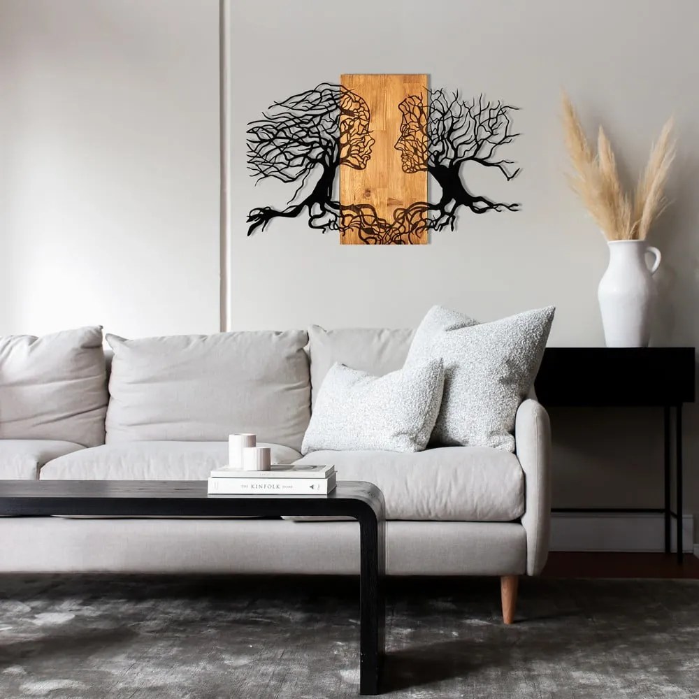 Dřevěno-kovová nástěnná dekorace 92x58 cm Tutku – Wallity