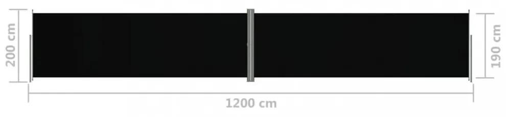 Zatahovací boční markýza 200x1200 cm Dekorhome Modrá