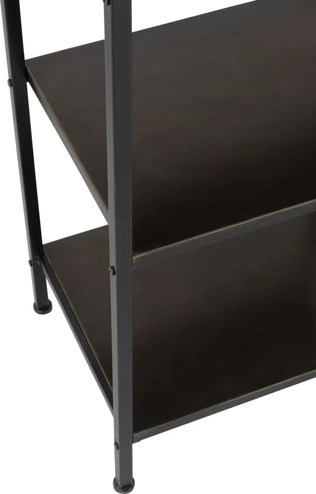 Černý kovový policový regál se šuplíkem Valio Black - 54*38*140cm