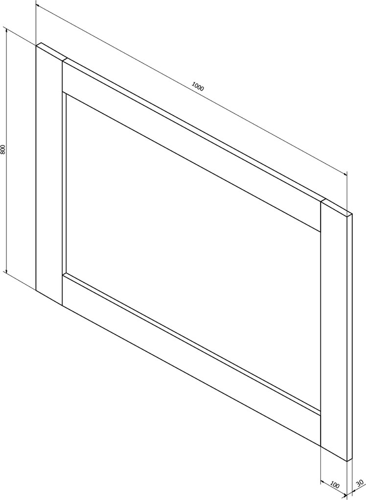 Sapho Brand zrcadlo v rámu 100 x 80 x 3 cm mořený smrk BA056S