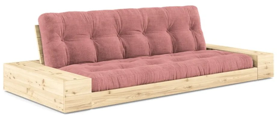 Růžová manšestrová rozkládací pohovka 244 cm Base – Karup Design
