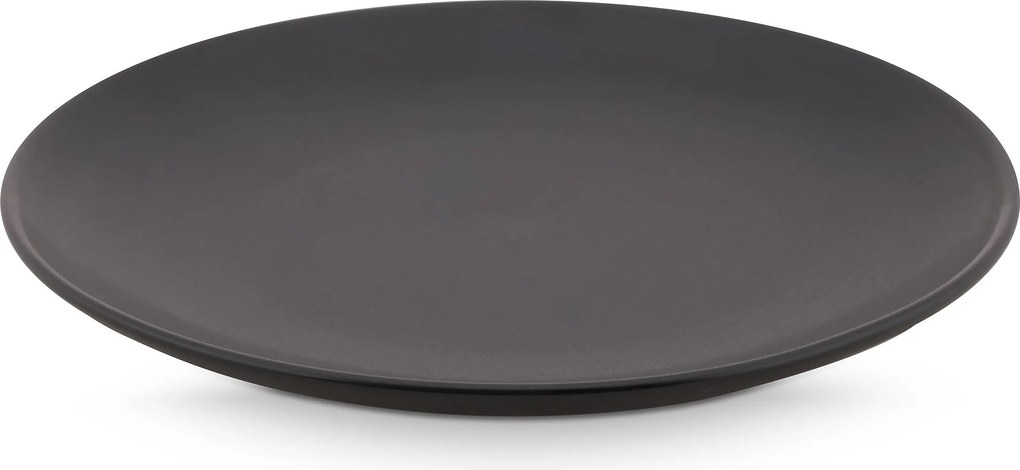 vtwonen Matt Black talíř Ø 20 cm, černý matný (Porcelánový snídaňový talíř v černé matné barvě)