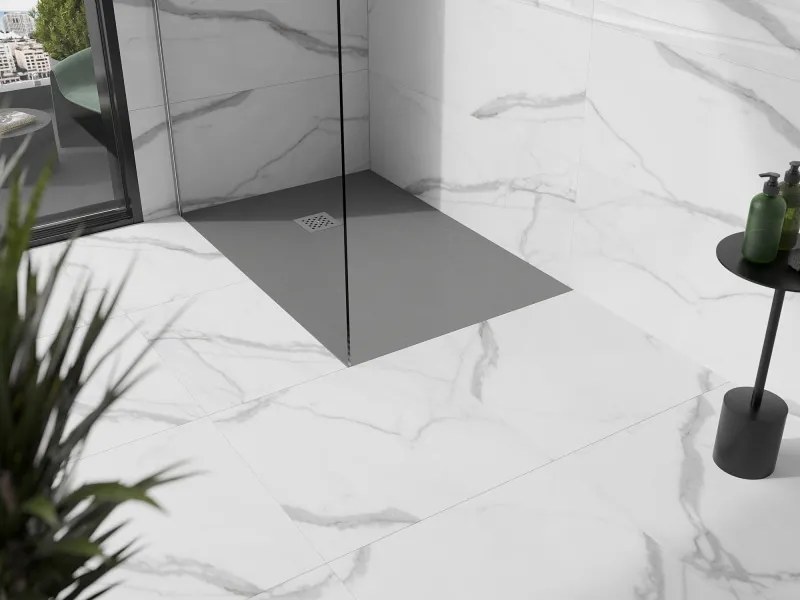 Mexen Stone+ obdélníková sprchová vanička 90 x 80 cm, šedý-beton - 44618090