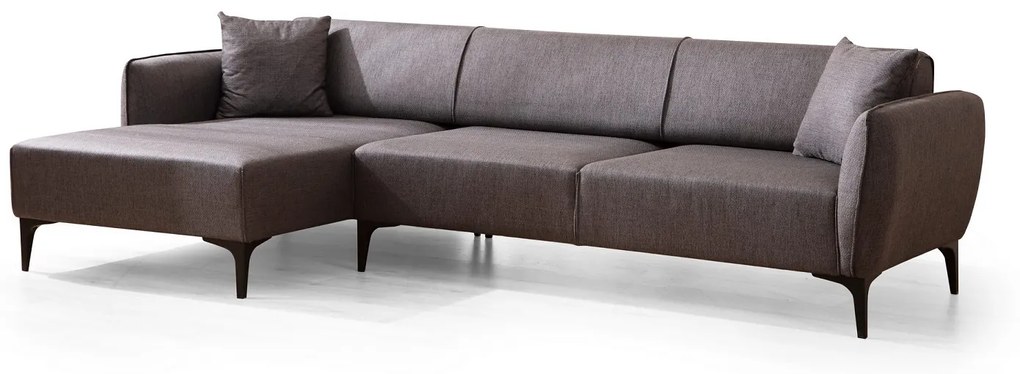 Designová rohová sedačka Beasley 270 cm tmavě šedá - levá