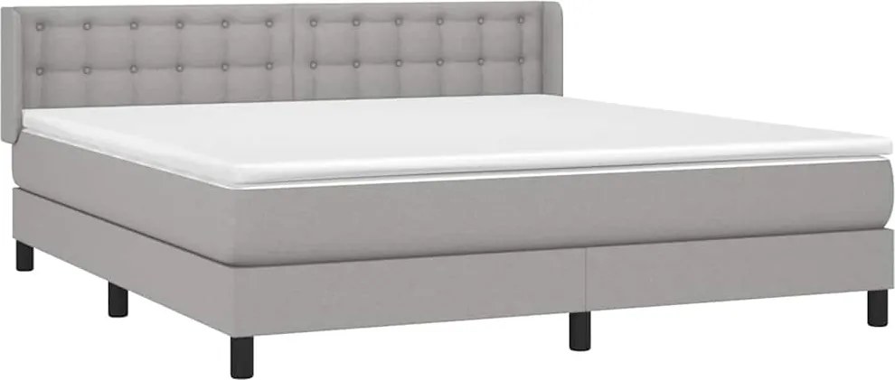 Box spring postel s matrací světle šedá 160 x 200 cm textil 3130041