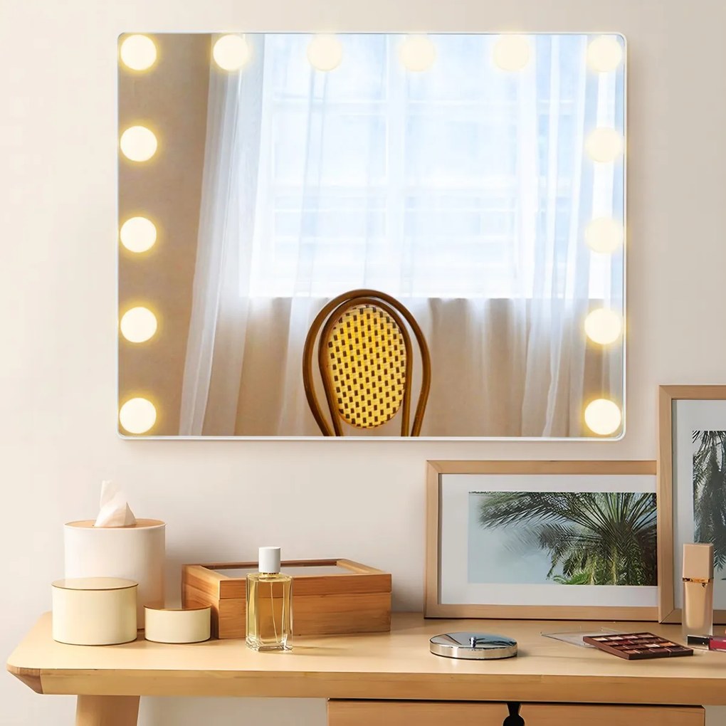 Costway Hollywood Makeup Mirror s osvětlením a Smart Touch Control Desk Mirror