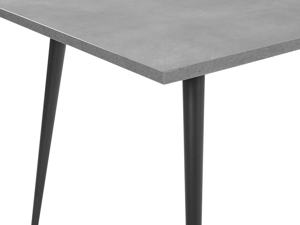 Jídelní stůl s betonovým efektem 160 x 80 cm černý SANTIAGO Beliani