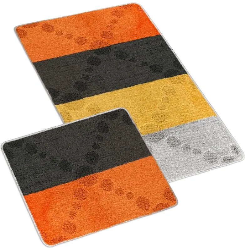 Bellatex SADA BANY 60x100 + 60x50 cm - bez výkroje Šedá,Oranžová 60x100 cm 60x50 cm (SADA)