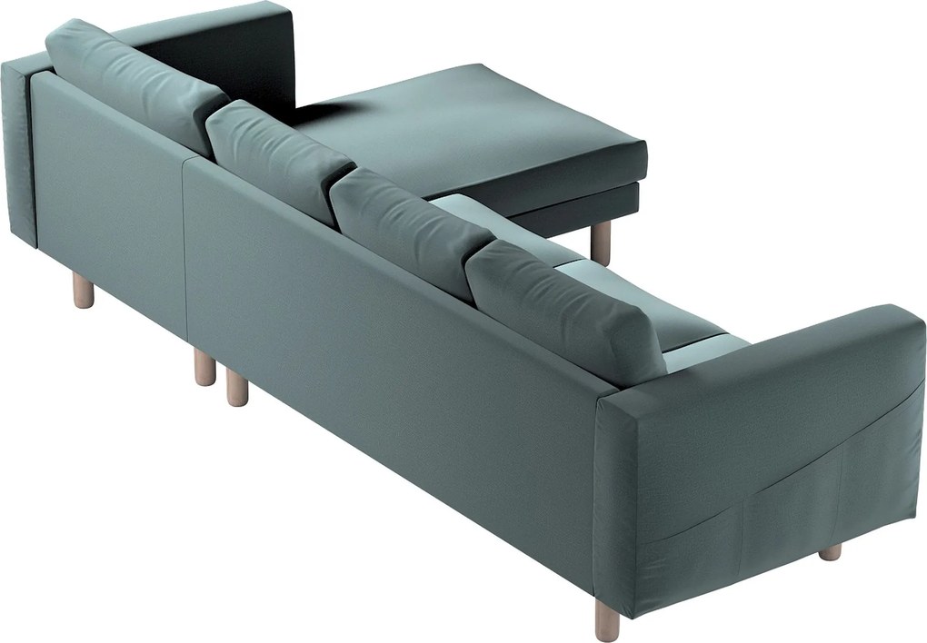 Potah na pohovku IKEA Norsborg 4-místná se šezlongem barva zelená látka sametová