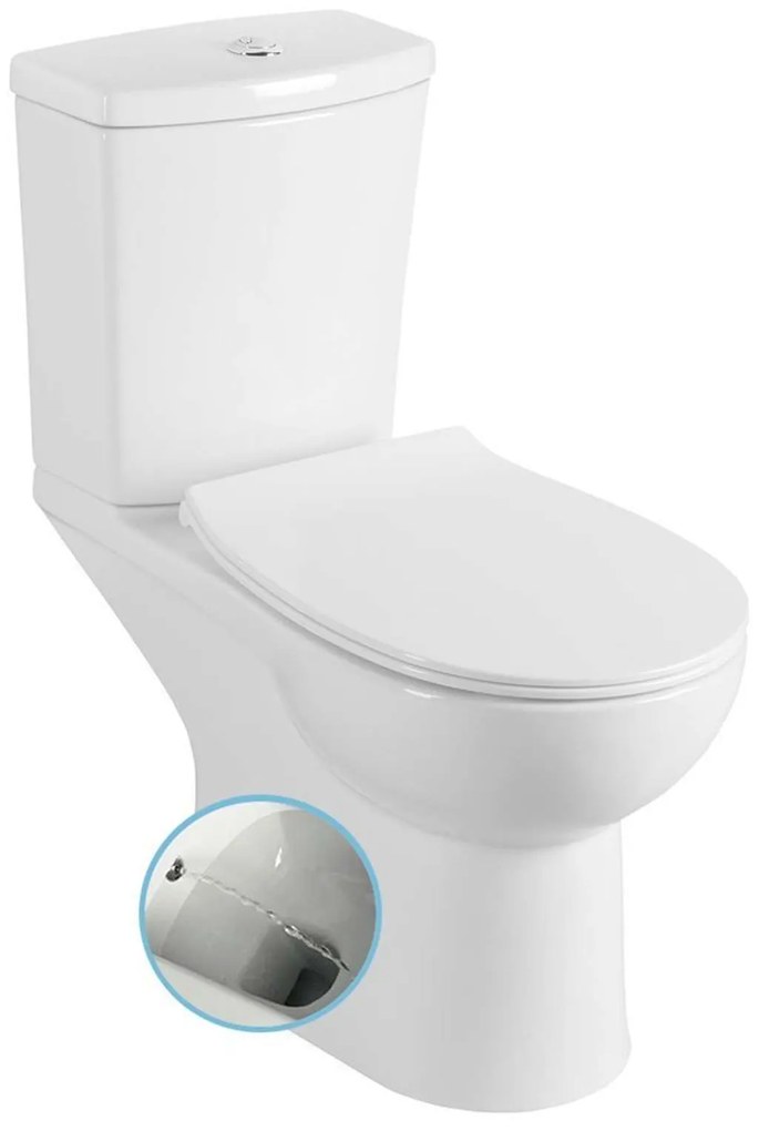 Sapho - WC kombi Kairo, s bidetovou sprškou, zadní odpad, bílá PC106