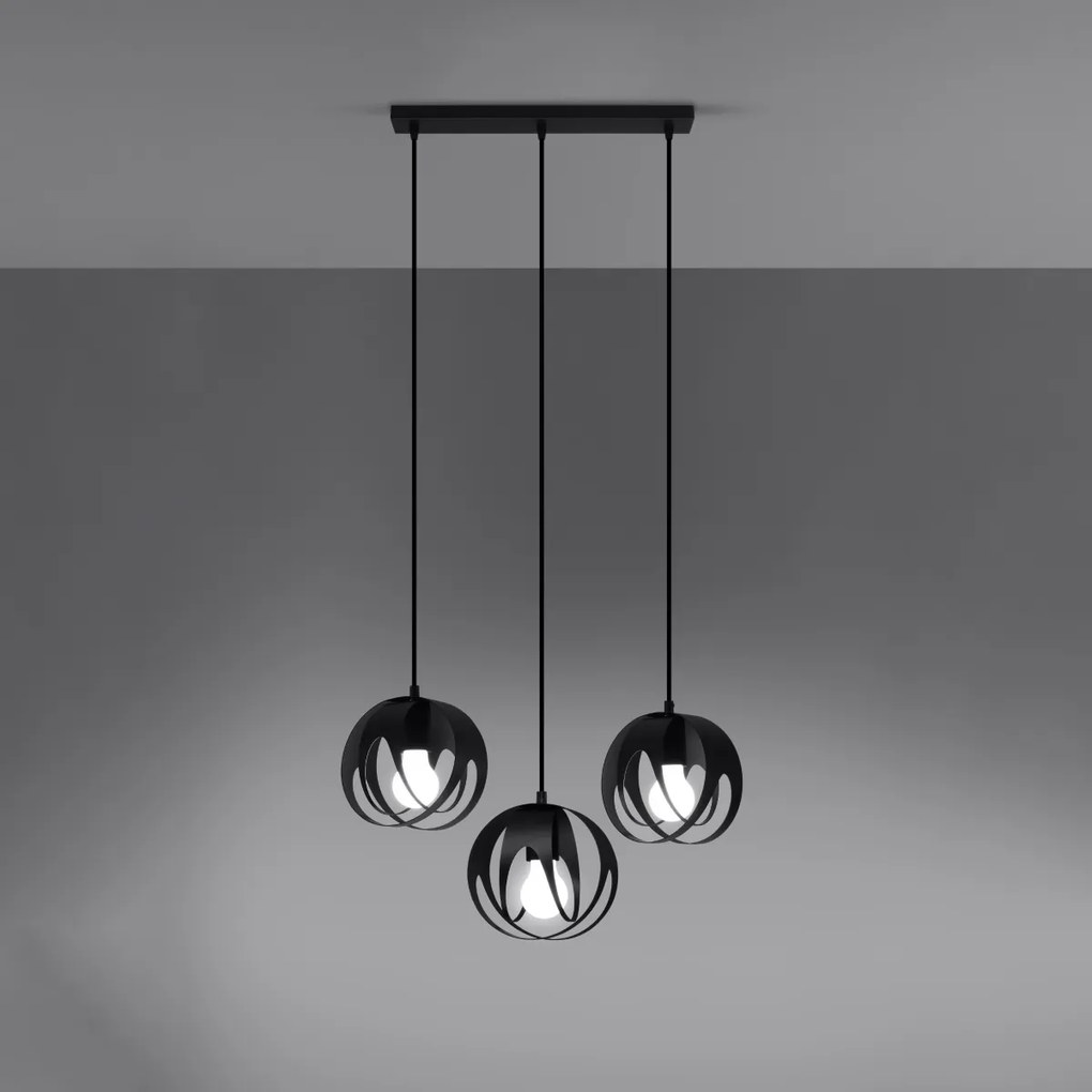 Sollux Lighting Závěsné svítidlo TULOS 3L Černá