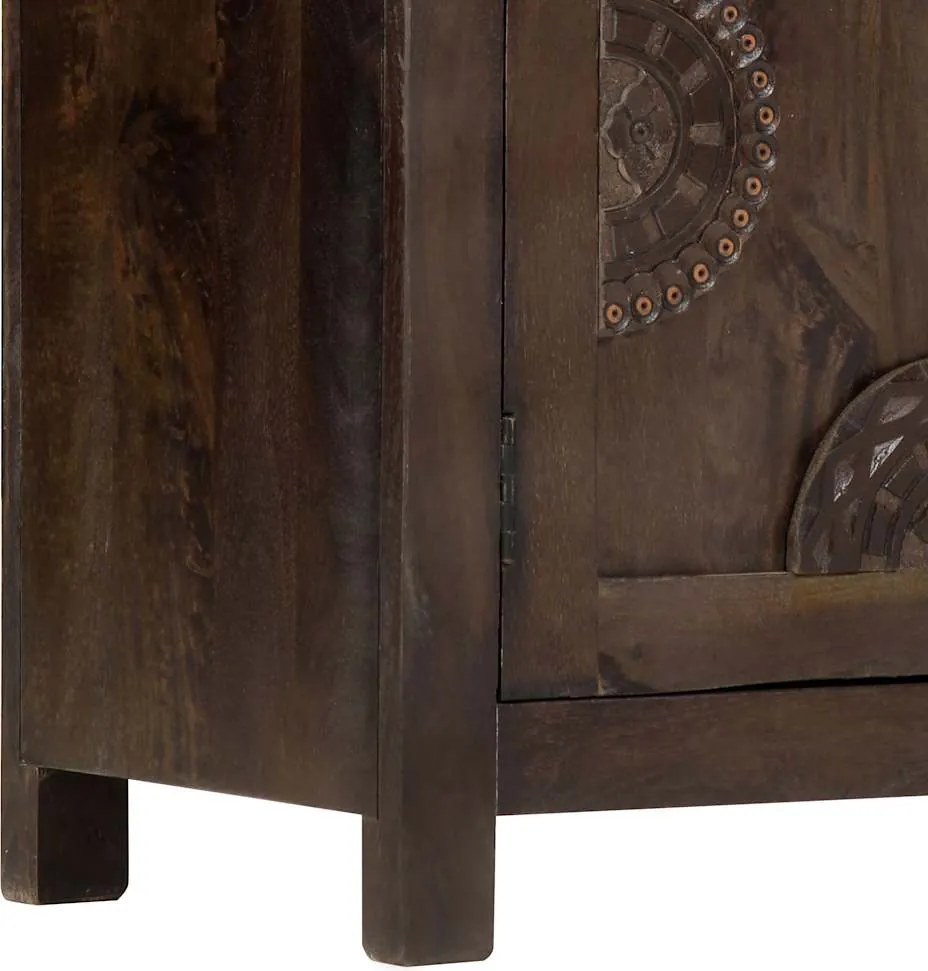 Příborník vyřezávaný design 110 x 35 x 70 cm masivní mangovník 247765
