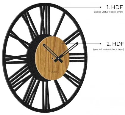 Dřevěné římské hodiny - černé, bílé, dubové | SENTOP HDFK028-dub