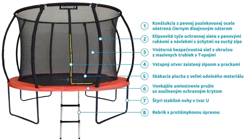 Marimex Premium 457 cm + vnitřní ochranná síť + žebřík