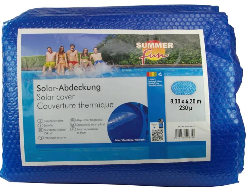 Summer Fun Letní solární plachta na bazén oválná 800 x 420 cm PE modrá