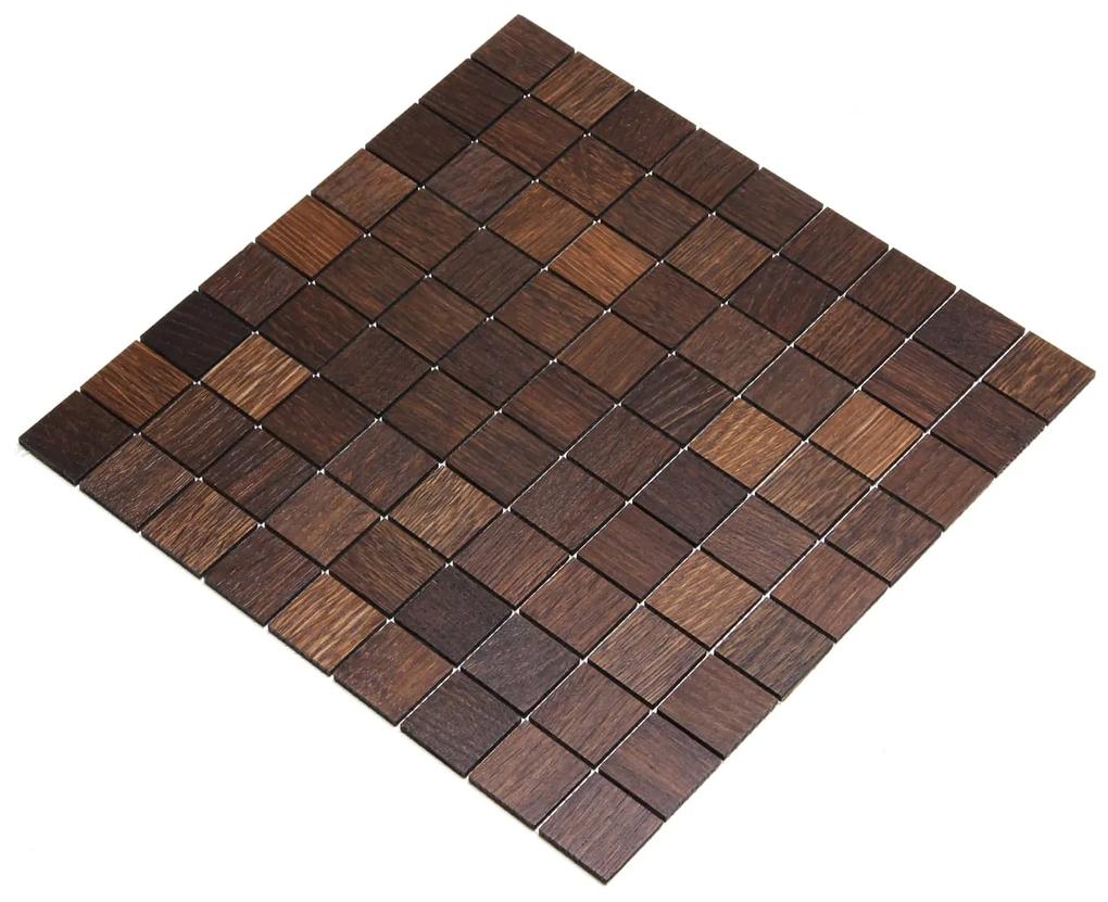 Dub tabák mozaika- dřevěný obklad 30 x 30 mm