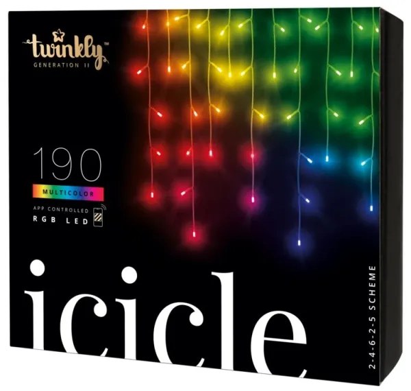 Twinkly TWI190STP-TEU - LED RGB Venkovní vánoční závěs 190xLED 11,5m IP44 Wi-Fi