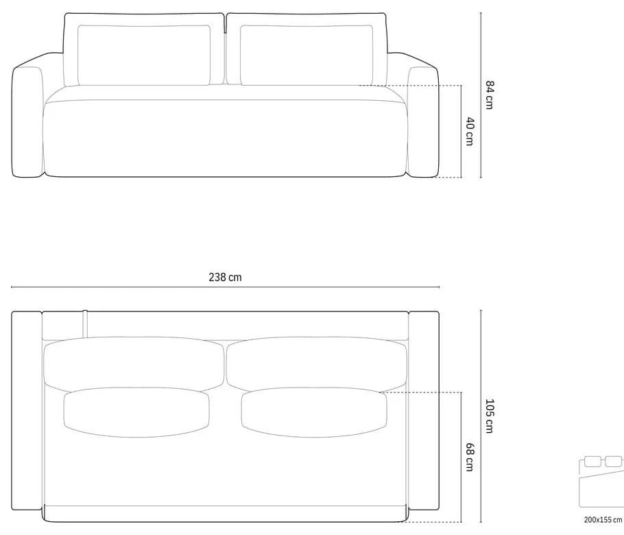 Tmavě modrá sametová rozkládací pohovka s úložným prostorem 238 cm Belfast – Cosmopolitan Design