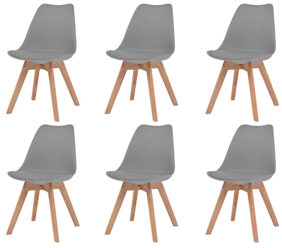 Jídelní židle 6 ks šedé plast,  274851