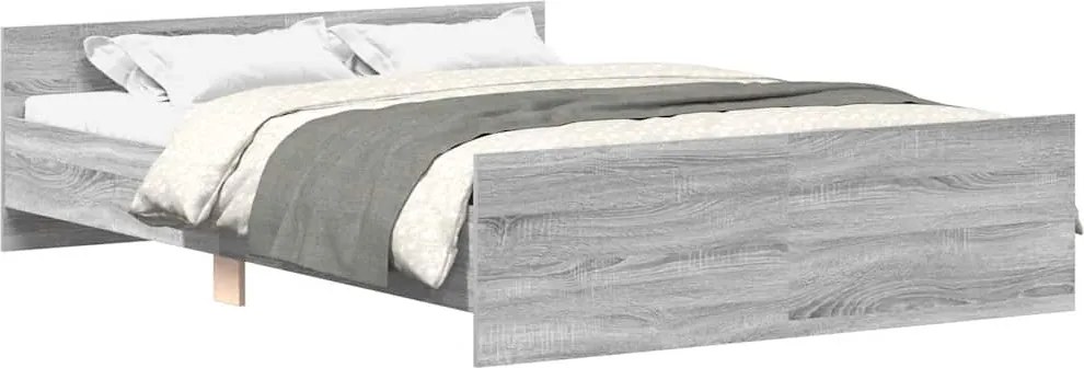 Rám postele s hlavovým a nožním čelem šedý sonoma 135 x 190 cm 3203794