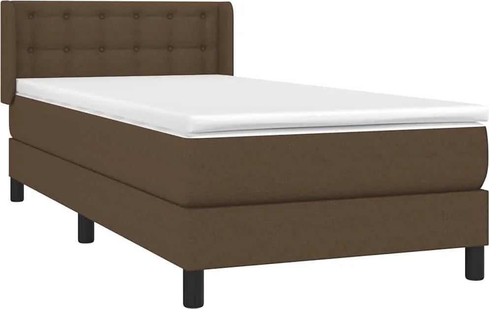 Box spring postel s matrací tmavě hnědá 90x200 cm textil 3130004