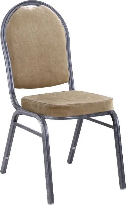 Tempo Kondela Židle, stohovatelná, látka béžová / rám šedý, JEFF 2 NEW