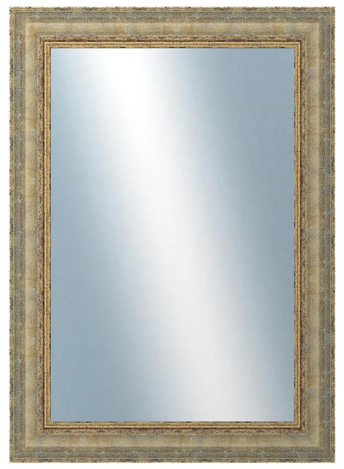 DANTIK - Zarámované zrcadlo - rozměr s rámem cca 50x70 cm z lišty ZVRATNÁ bílozlatá plast (3067)