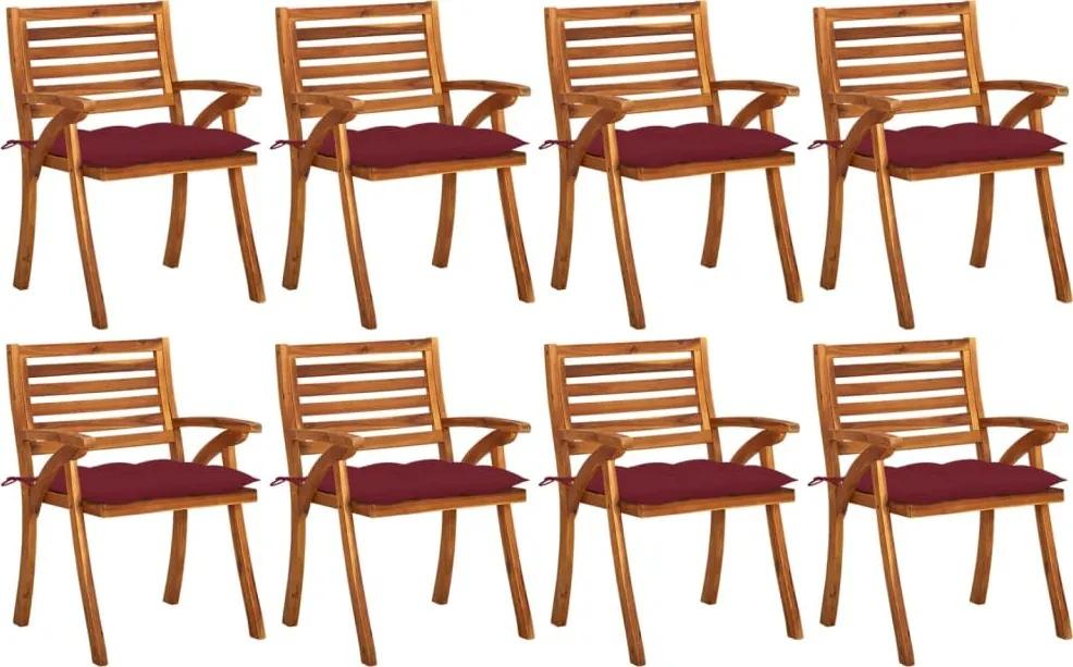 vidaXL Zahradní židle s poduškami 8 ks masivní akáciové dřevo [3075224] Barva: Jasně zelená
