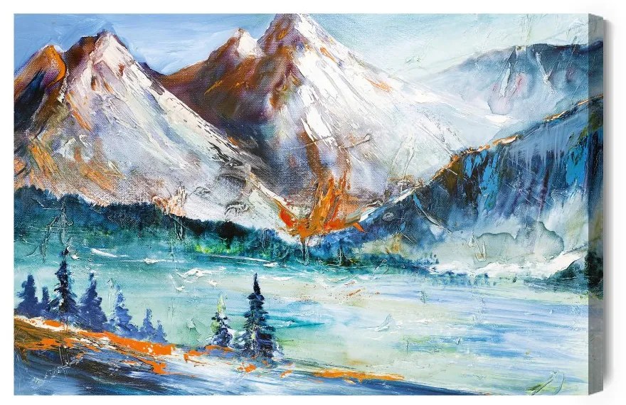 Obraz Malovaná Horská Krajina Nedostatek Nedostatek Plátno Canvas 40x30