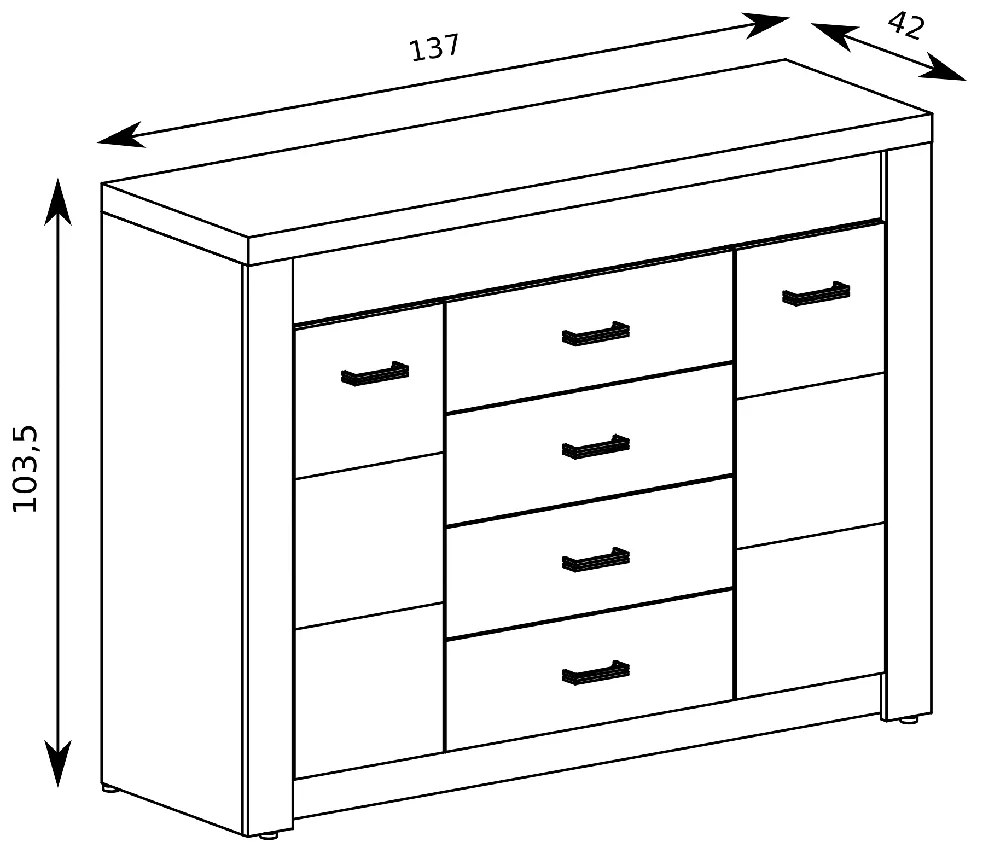 Ložnice INDIANAPOLIS t | sestava B | jasan tmavý
