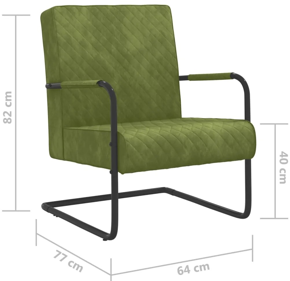 vidaXL Marketos Konzolová židle světle zelená samet