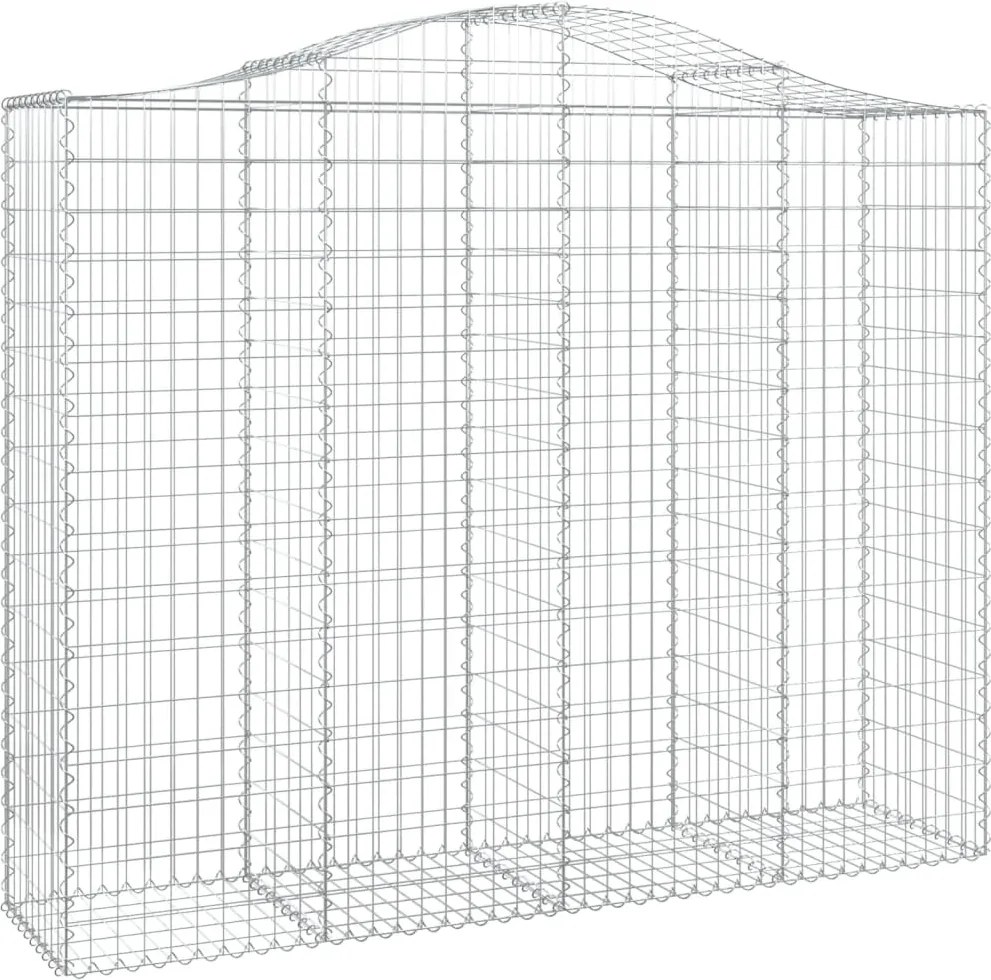 Klenuté gabionové koše 3 ks 200x50x160/180cm pozinkované železo 3145704