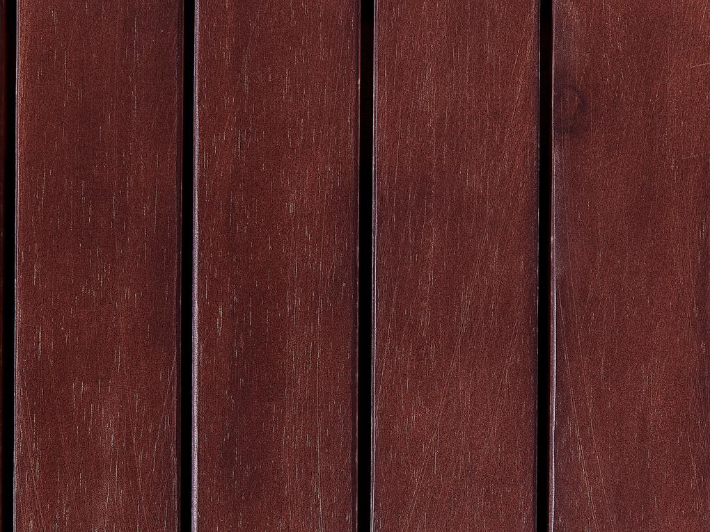 Zahradní lavice z akátového dřeva s úložným prostorem 120 cm mahagonová hnědá/šedý polštář SOVANA Beliani