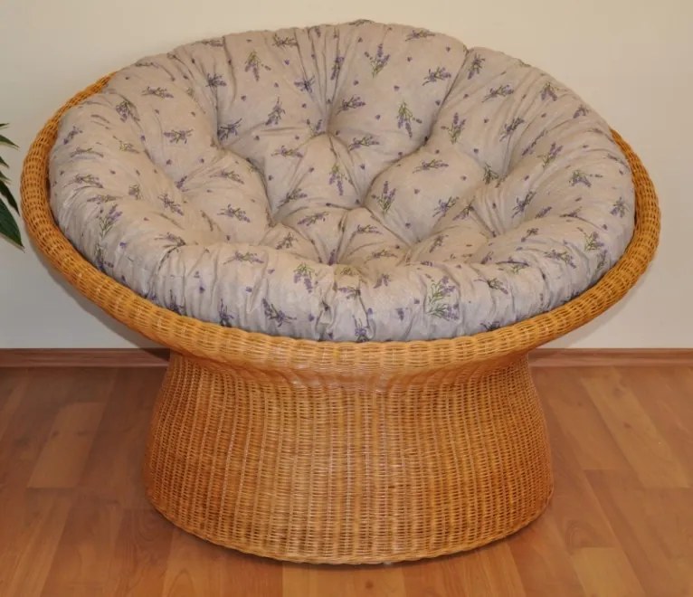 Ratanový papasan wicker polstr levandule