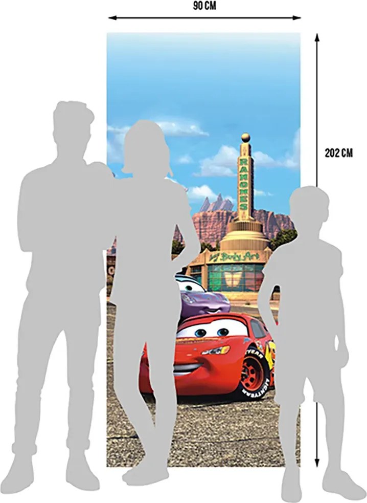 Dětská vliesová fototapeta na zed' Auta Blesk a Sally, Disney | 90 x 202 cm | DFTDNV 5405