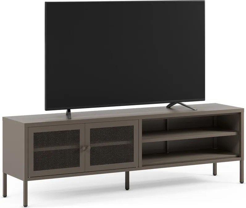 Šedý kovový TV stolek 160x50x35 cm Fayna – Marckeric