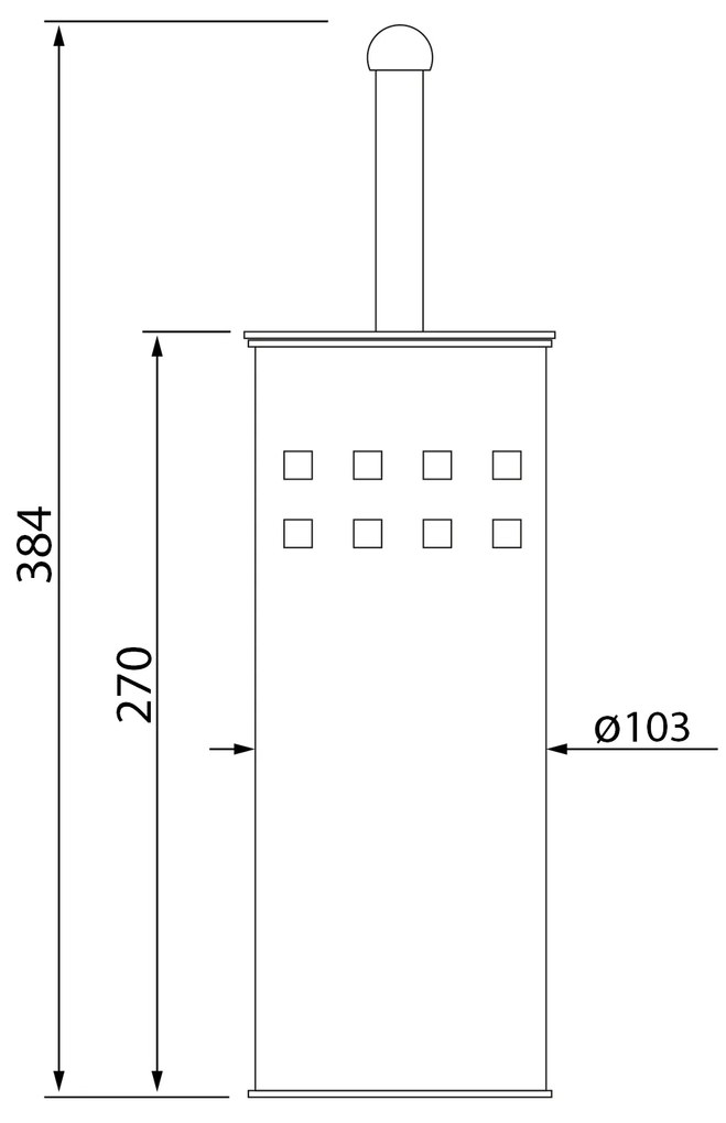 Aqualine Aqualine, SIMPLE LINE WC kartáč válcovitý s otvory, bílý, 04002W
