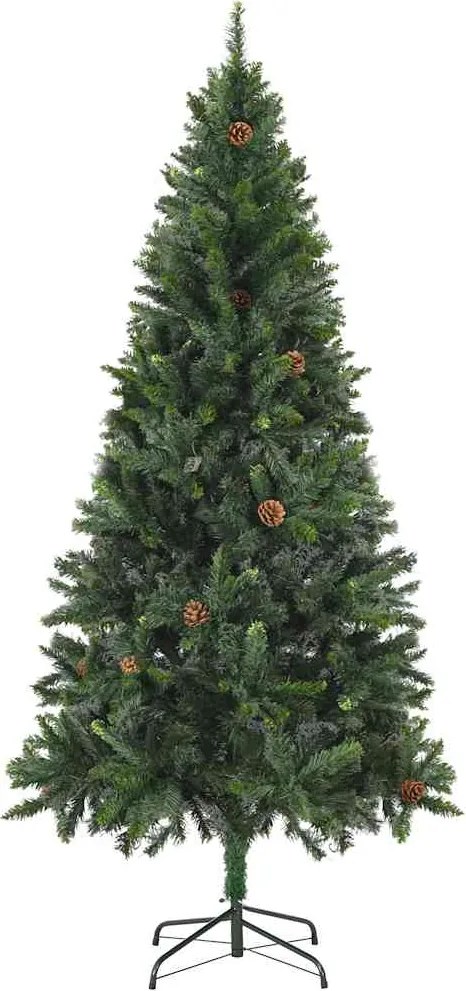 Umělý vánoční stromek se šiškami zelený 180 cm 284315