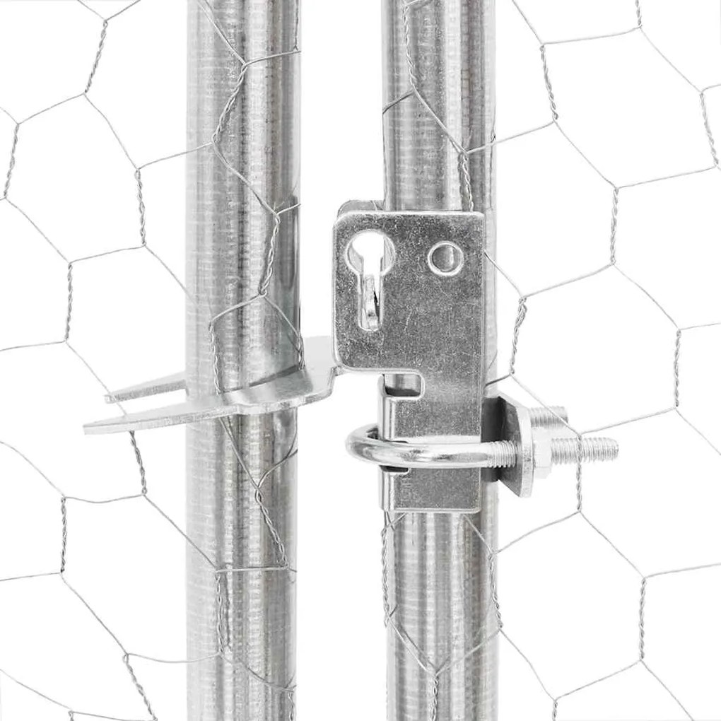 Výběh pro slepice 2,5x12x2,25 m pozinkovaná ocel 3328520