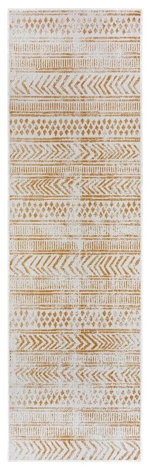 Okrově žluto-bílý venkovní koberec 80x250 cm Biri – NORTHRUGS
