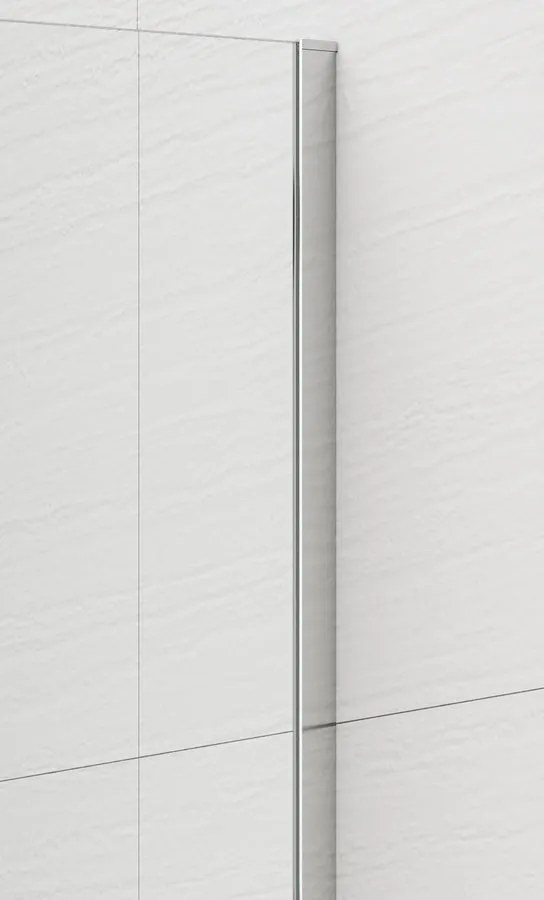 Polysan Esca Chrome sprchová zástěna 100 x 210 cm jednodílná k instalaci ke stěně aluchrom sklo kouřové ES1210-01