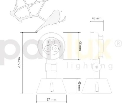 Zahradní svítidlo OKO 3 teplá bílá Panlux OKN-3LED/T