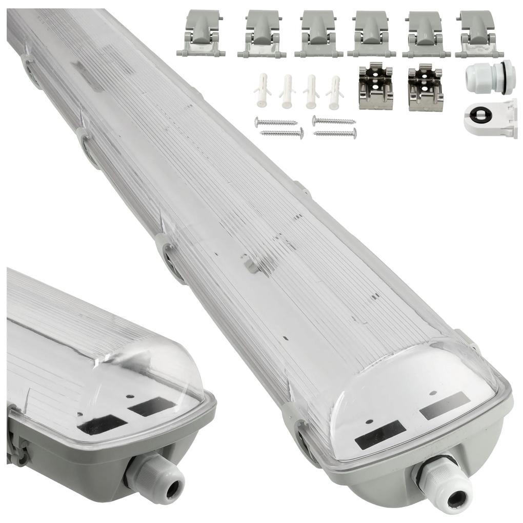 MILIO Svítidlo pro LED trubice T8 s odrazovou plochou - 2x150 cm - IP65