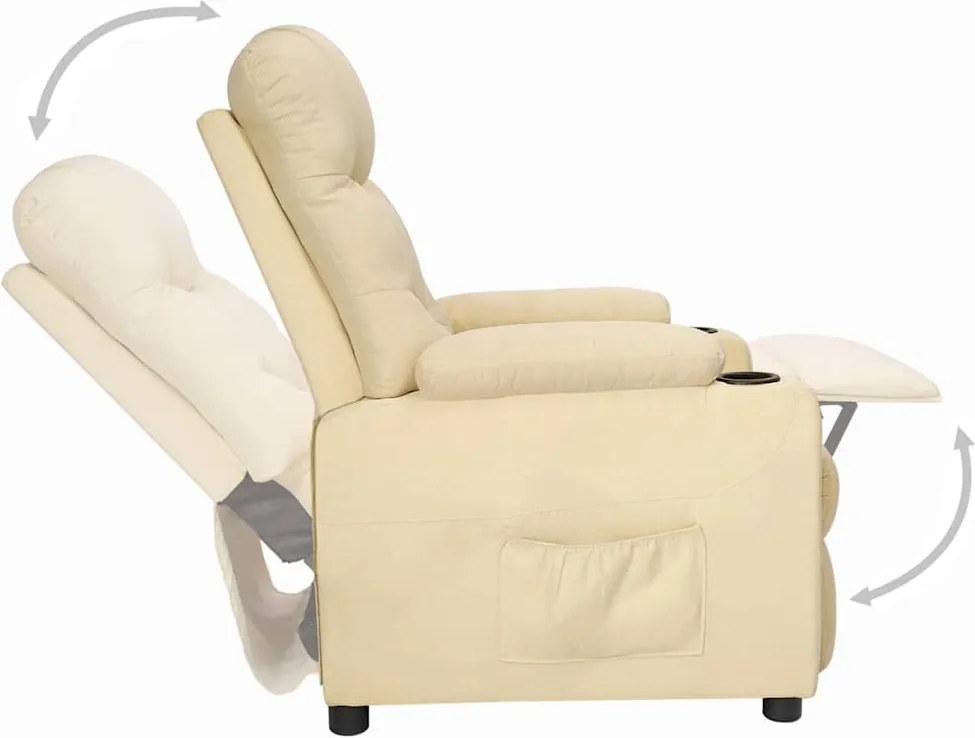 Polohovací křeslo krémové textil 339091