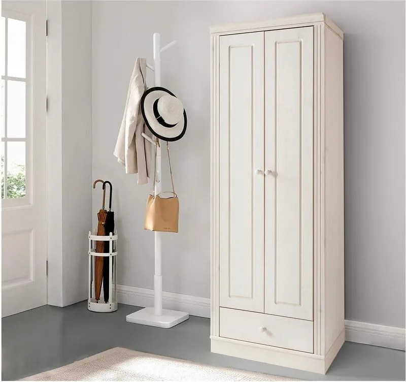 Bílá šatní skříň z borovicového dřeva 65x180 cm Anita – Støraa