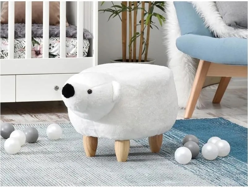 design4life Dětský taburet-lední medvěd POLAR bílá