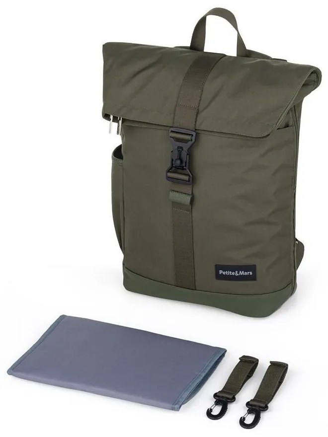 Petite & Mars Batoh přebalovací na kočárek Jackob Military Green