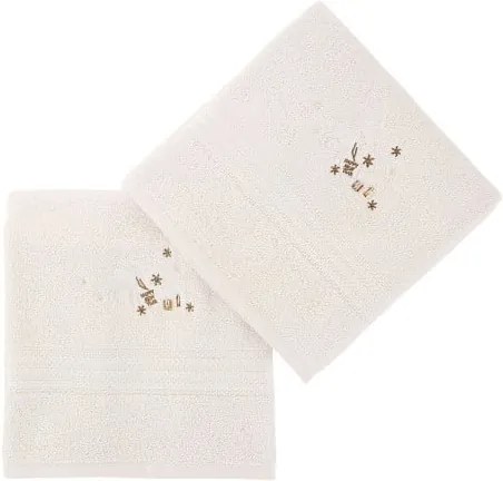 Sada 2 bílých ručníků Corap, 50 x 90 cm