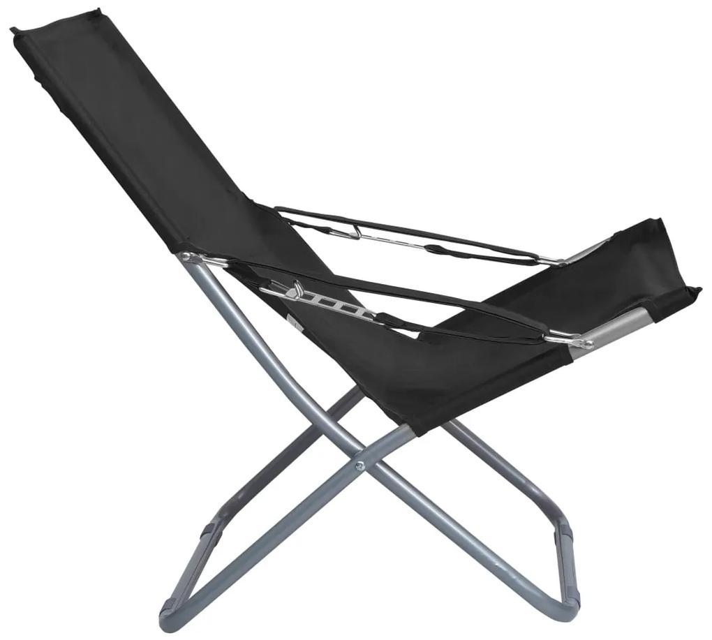Skládací plážové židle 2 ks textil černé - Default Title